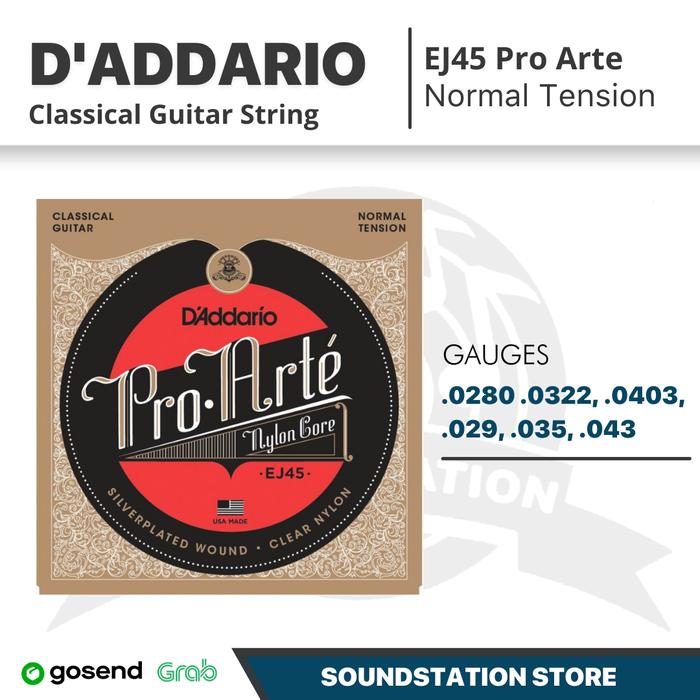 Jual D’ADDARIO EJ45 PRO-ARTE NYLON CLASSICAL GUITAR STRINGS - Kota ...