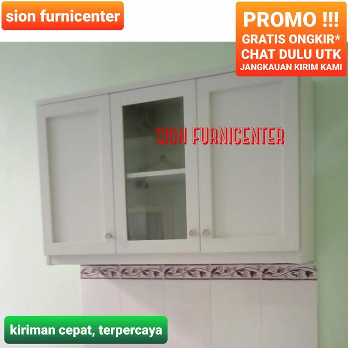 Jual lemari atas dapur putih / pantry atas duco putih / lemari kitchen ...
