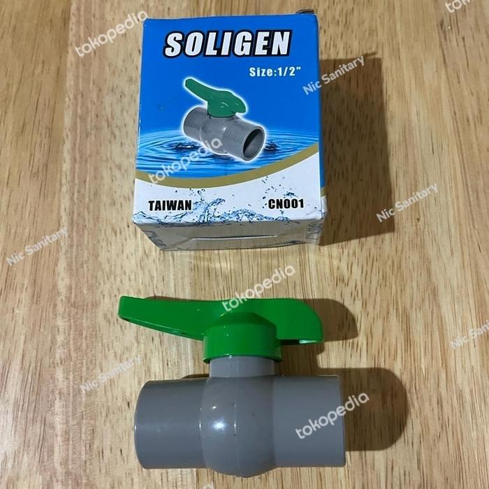 Jual ball valle / stop kran / stop keran PVC SOLIGEN 1/2" INCH CN001 ...