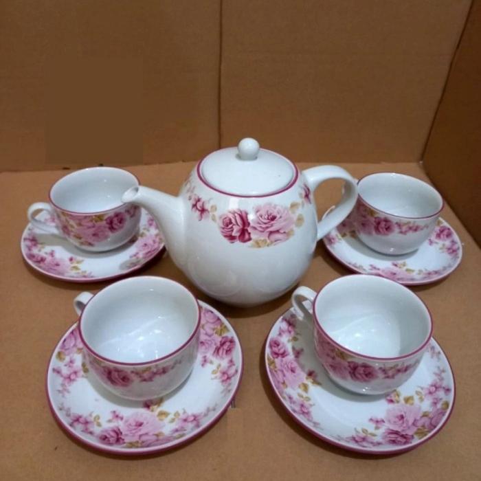 Jual Teko Cangkir Set Keramik / Tea Pot set / teh cup set / Murah Laris ...