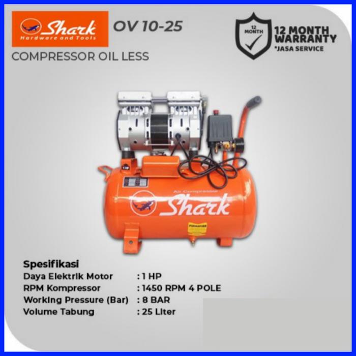 Jual Kompresor mini listrik auto Oil Less SHARK 1Hp OV 1025 Kompresor ...