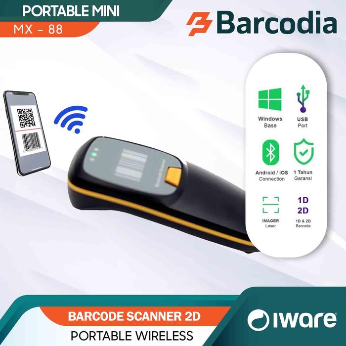 Promo IWARE MX-80 1D/2D POCKET PORTABLE BARCODE SCANNER BLUETOOTH 2.4G ...