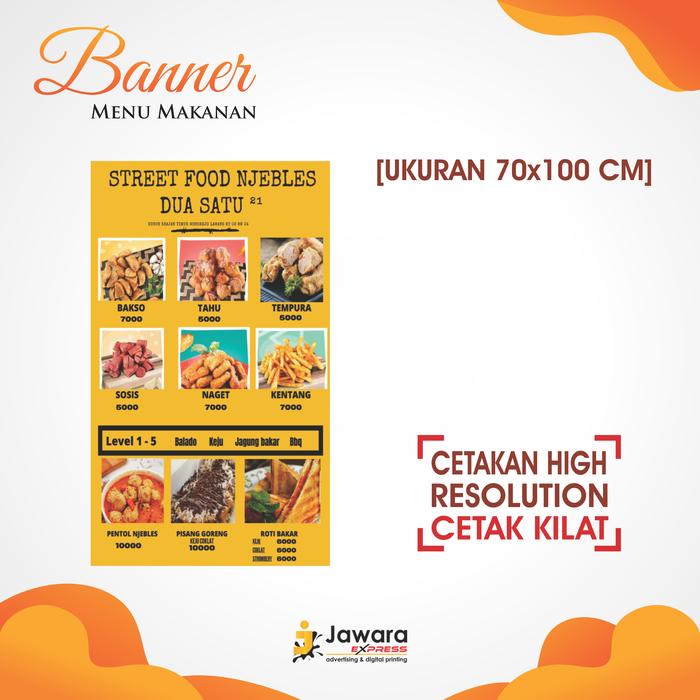 Jual CETAK SPANDUK , BANNER MENU MAKANAN UKURAN 70 X 100 TERMURAH ...