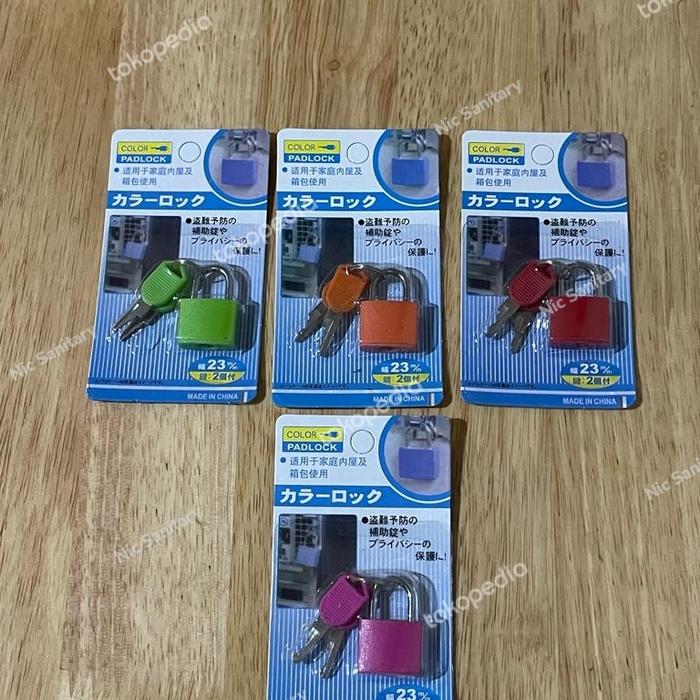 Jual Gembok koper warna warni 23 MM / gembok koper jelly warna bagus ...