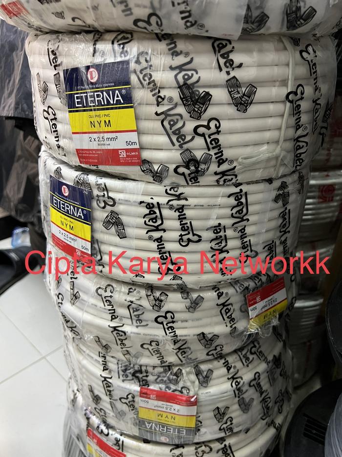 Jual Kabel Eterna Nym 2x2.5 mm 50m Engkel Putih / Nym 2x2,5 mm eterna 50m - Jakarta Pusat ...