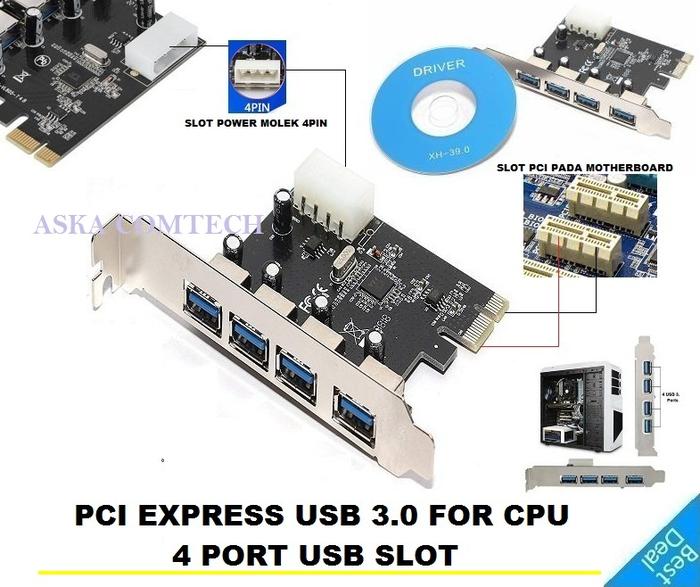 Jual Pci expres card usb 4 port 3.0/PCIE card expres to usb 3.0 4 port - Jakarta Pusat - ASKA ...