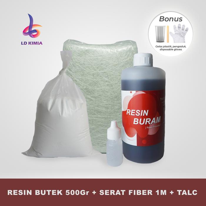 Jual PAKET RESIN BUTEK 500 GR + SERAT FIBER 1X1M + TALC / TALEK - Kota ...