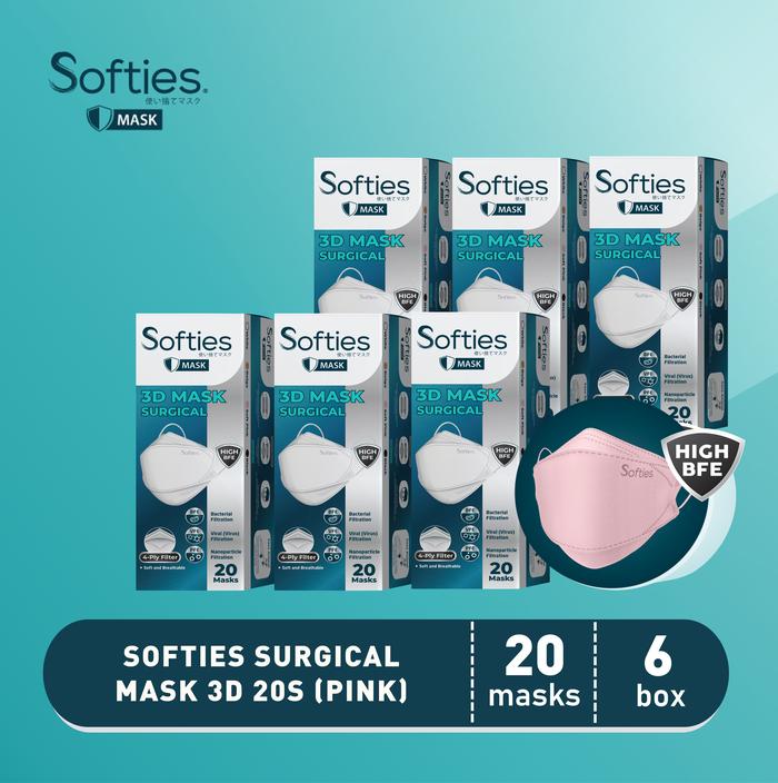Promo Softies Surgical Mask 3D 20s 6 Box - Putih - Kota Tangerang - Softex Indonesia | Tokopedia