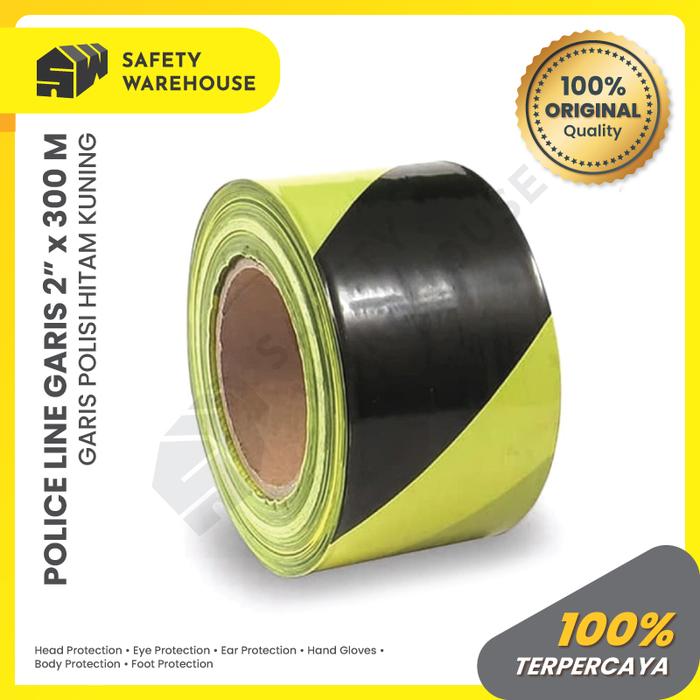 Jual Garis Polisi / Police Line / Barricade Line Kuning Hitam 2 inch x ...