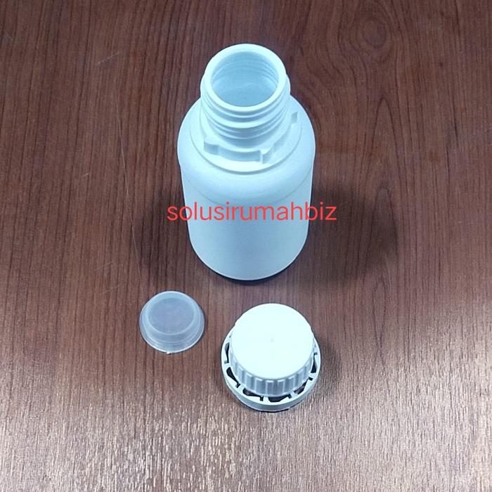 Jual BOTOL KIMIA 150ML BULAT PUTIH DOUBLE TUTUP 150 ML CC 150CC TEBAL ...