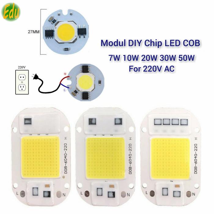 Promo Modul Lampu Sorot High Power LED COB 7W 20W 30W 50W HPL 220V AC DIY - Cool White, 7W ...