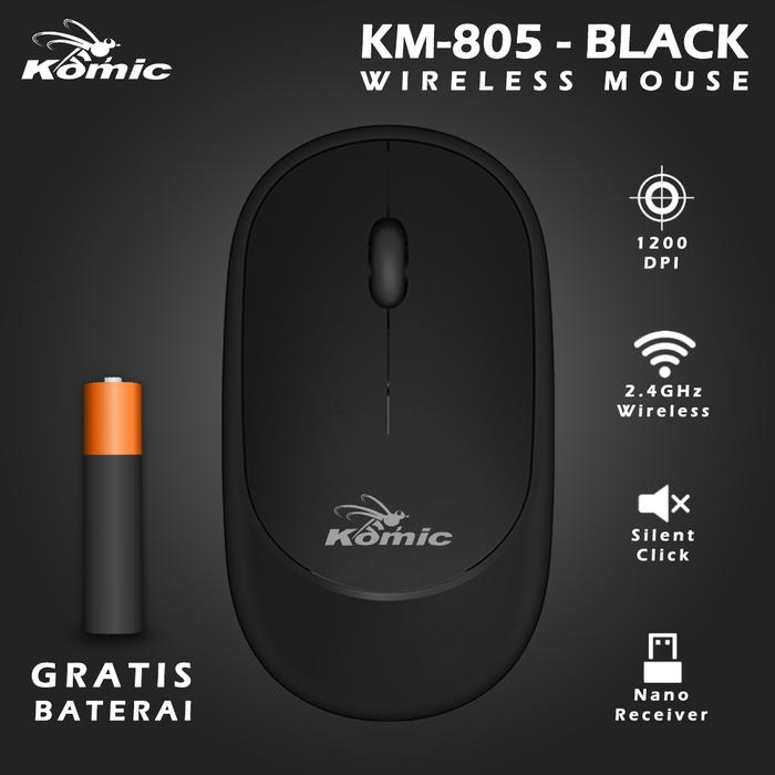 Promo Mouse Wireless Office Optical Silent Click/Klik KOMIC KM-805 ...