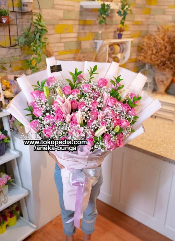 Jual Buket Bunga Mawar Asli Fresh Rose Hand Bouquet Flower Bucket ...
