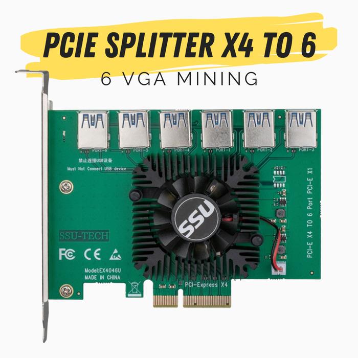 Jual PCIe splitter x4 to 6 VGA - PCIE splitter 6 GPU - splitter VGA ...