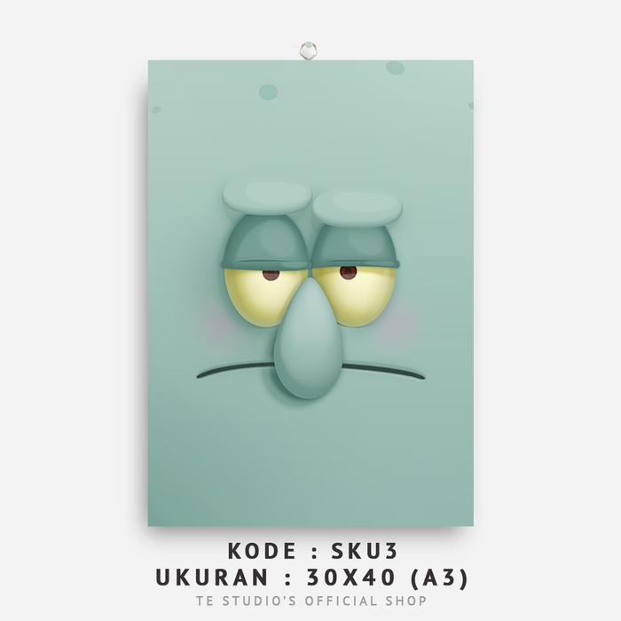 Promo Poster Lukisan Squidward Ukuran Besar A3 30x40cm Hiasan Dinding ...
