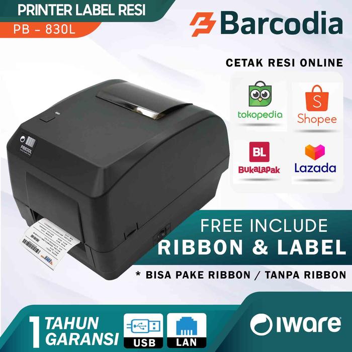 Promo PROMO BARCODE PRINTER IWARE PB830L / PB 830L / PB-830L USB + LAN ...