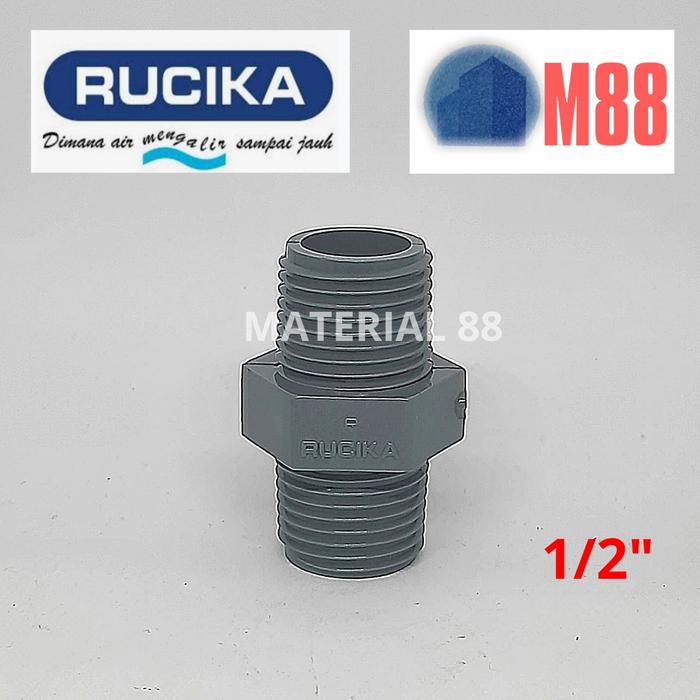 Jual Double Nepple 1/2 inch RUCIKA AW PVC - Dobel Nepel Neple Nipple 0. ...