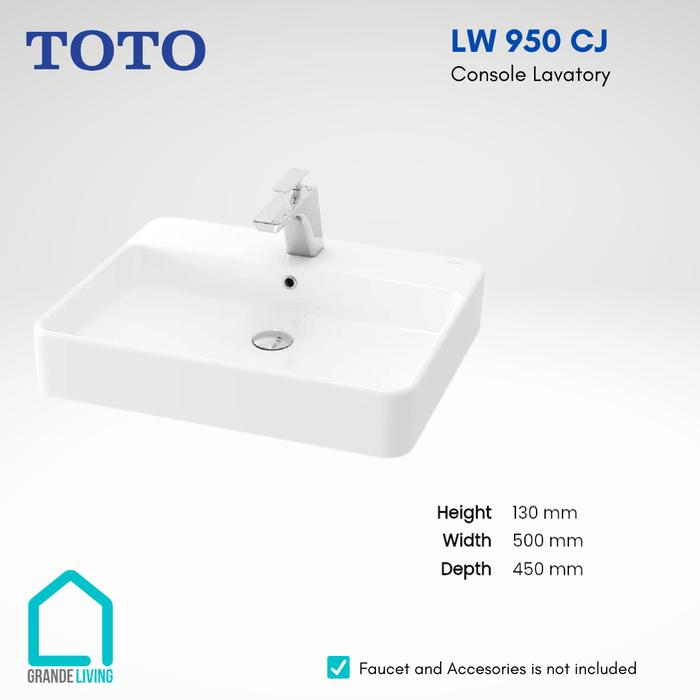 Jual TOTO Wastafel Keramik Console Lavatory LW 950 CJ LW950CJ Body Only - Jakarta Utara - Grande ...
