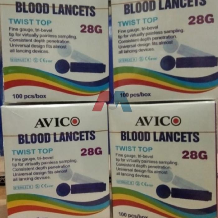 Jual Blood Lancets 28G / Jarum Gula Darah / Lancet Avico - Jakarta ...