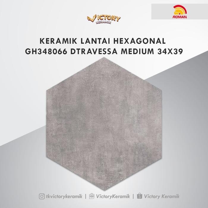 Jual KERAMIK LANTAI ROMAN HEXAGONAL GH348066 dTravessa Medium 34x39 ...