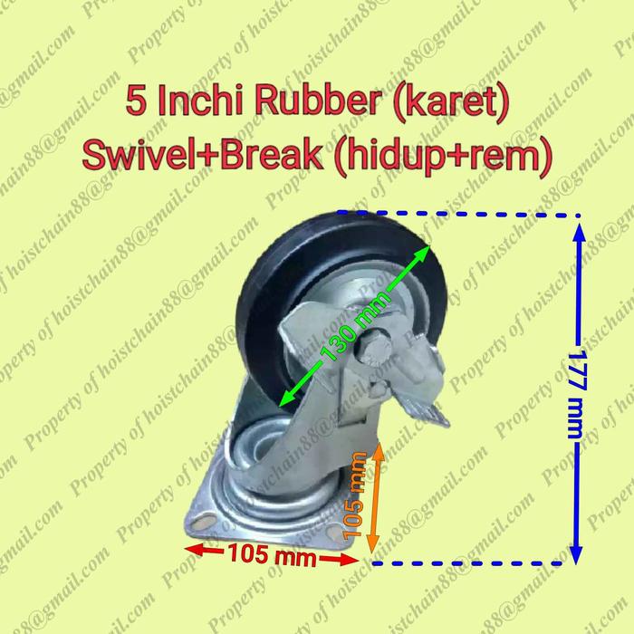 Jual Roda industri medium duty Edly 5 inch Castor& wheels for troli ...