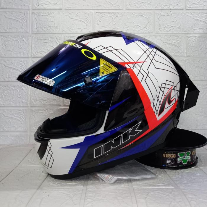 Jual INK HELM CL MAX#3 WHITE RED BLUE PAKET GANTENG SNI DOT ...