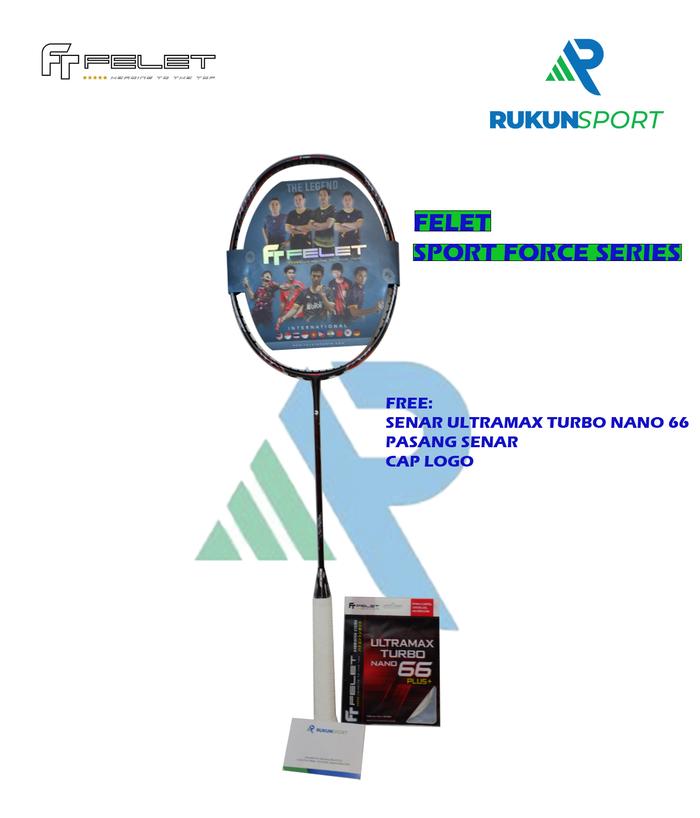 Jual Raket Badminton FELET SPORT FORCE SERIES free senar Ultramax ...
