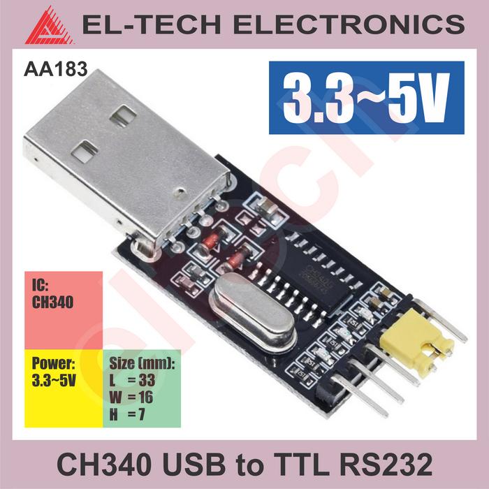 Jual USB to TTL UART RS232 Serial Converter Konverter CH340 FT232 ...