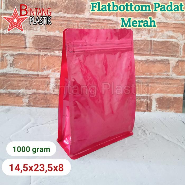 Jual FLAT BOTTOM MERAH 1 Kg Premium Coffee Bag Kemasan Kopi Pouch ...