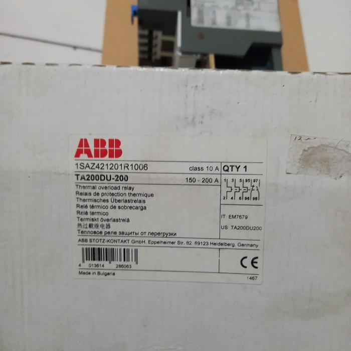 Jual THARMAL OVERLOAD RELAY ABB TA200DU-200 (150-200A) - Kota Tangerang - Mukti Anugrah Teknik ...