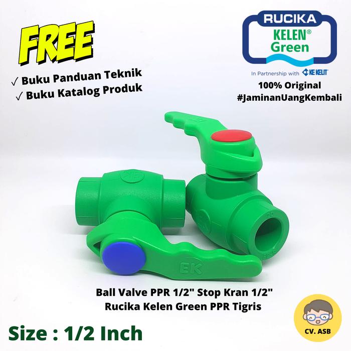 Jual Ball Valve 1/2" PPR Stop Kran Keran 1/2 20mm PPR Rucika Green Tigris - Kota Tangerang - CV ...