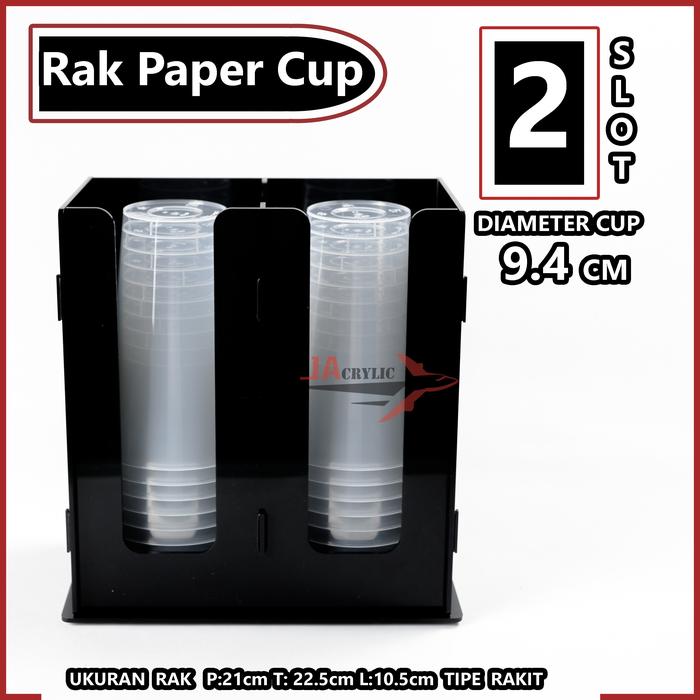 Promo Rak Paper Cup Akrilik / Organizer Paper Cup Coffee Cup 2 Slot ...