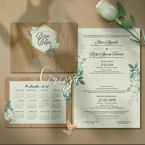 Jual Undangan Pernikahan Rustik dengan Kalender warna coklat| SCC-009 ...