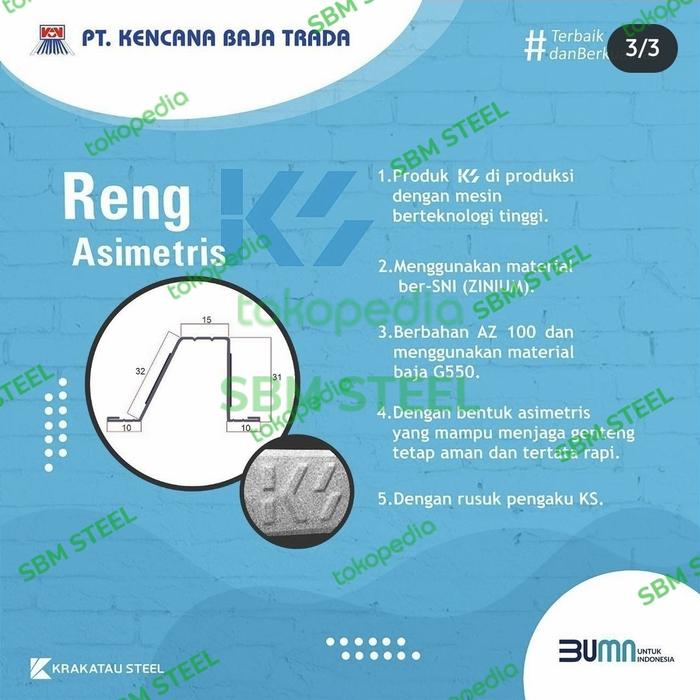 Jual RENG BAJA RINGAN KS SNI x 0.40 mm (KRAKATAU STEEL) PANJANG 6 Meter ...