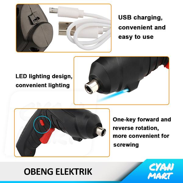 Jual Obeng Otomatis Elektrik Bor Tangan Mini Cordless Screwdriver Tool ...