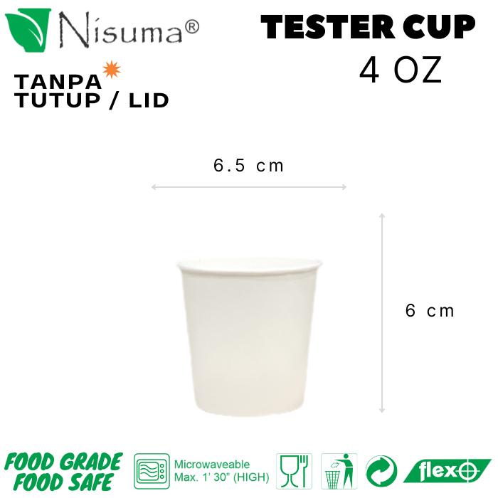 Jual TESTER CUP 4 OZ PLAIN - 100 pcs / Gelas Kertas Sampel Tester ...