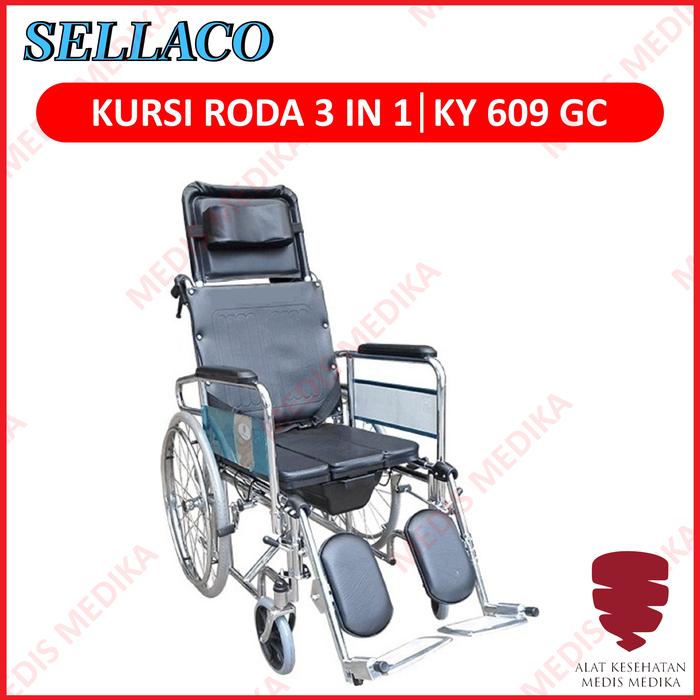 Promo Kursi Roda 3in1 Sella KY609GC Tidur Duduk Toilet KY 609 GC 3 in 1 ...