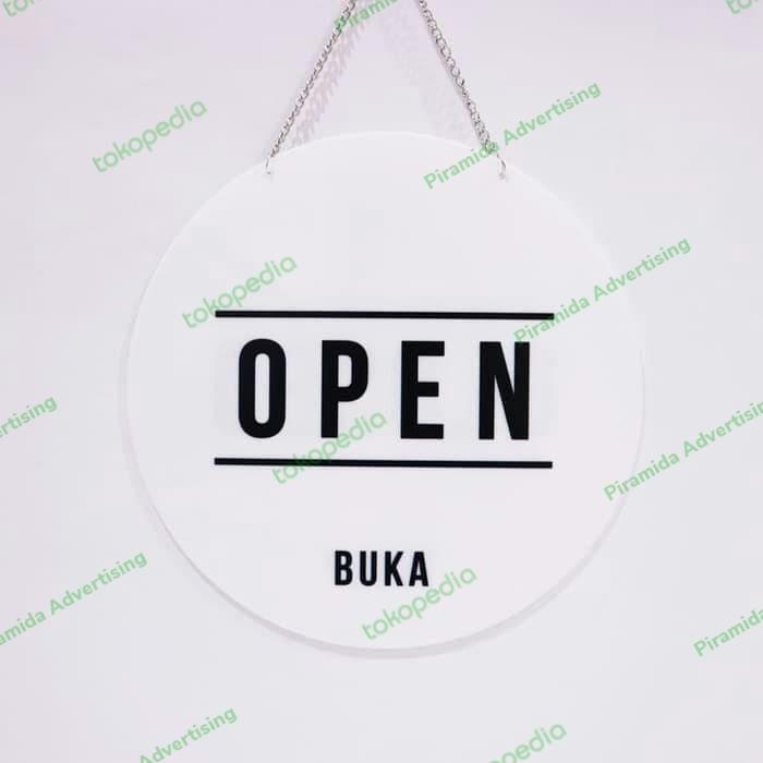 Jual sign board akrilik gambar papan tulisan open close buka tutup ...