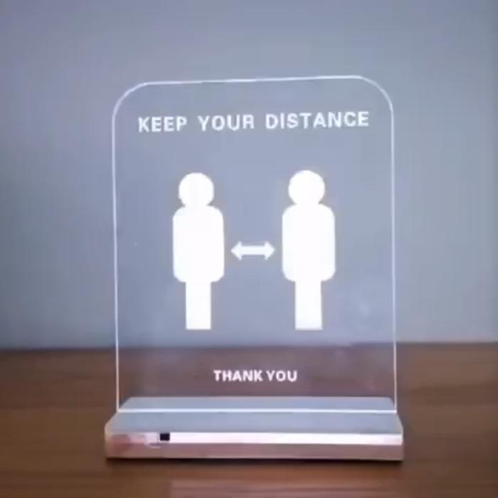 Jual Jaga Jarak Keep your distance social distancing table sign meja ...