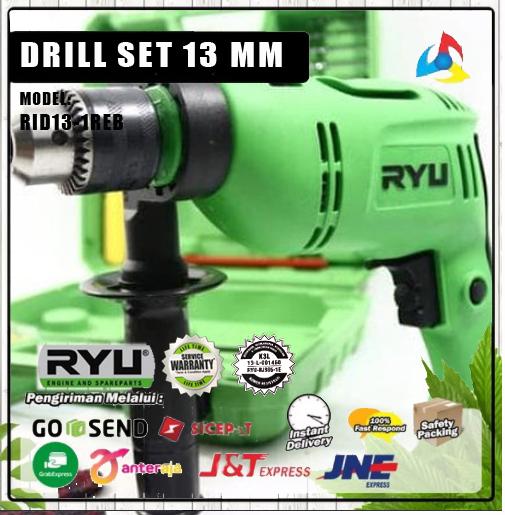 Jual RYU - Mesin Bor Kapasitas 13 MM - Impact Drill Set 27 Pcs -RID 13 ...