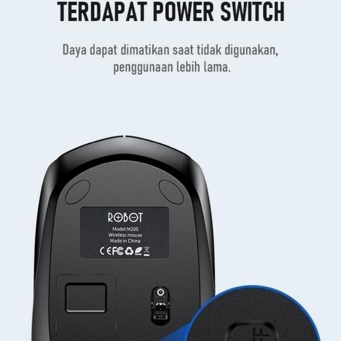 Jual Robot M205 Wireless Mouse Optical 1600 Dpi Resmi 1 Tahun - Tanpa ...
