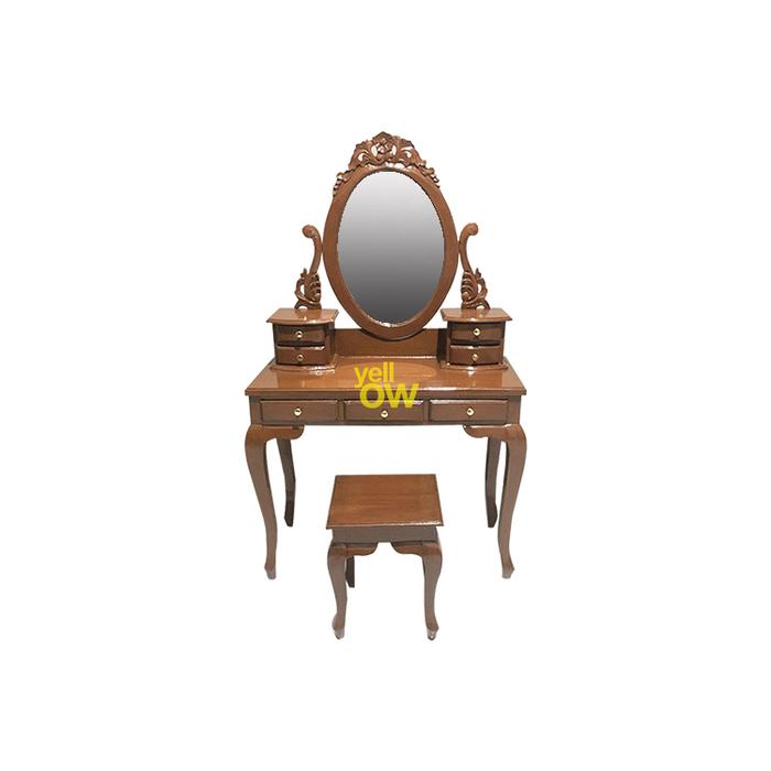 Jual Meja Rias Kayu Jati Kaca Cermin Make Up Minimalis SUDAH FINISHING ...