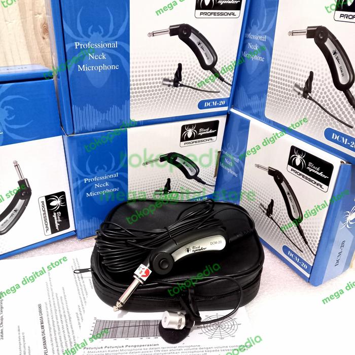 Jual Mic Jepit Black Spider Professional Neck Microphone Best DCM20 ...