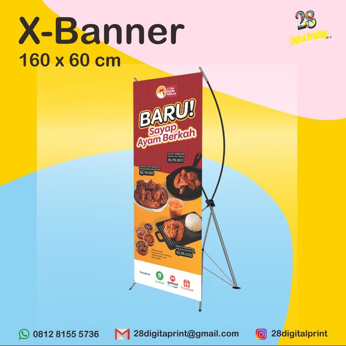 Jual TIANG X BANNER, TIANG X BANNER UKURAN 160X60 TANPA CETAKAN - Kota ...