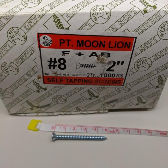 Jual FAB #8x2" Skrup 5 cm Sekrup Baut Tapping Screw Plus Flat Head 1 ...