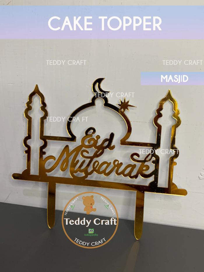 Jual Cake Topper Eid Mubarak Akrilik - Tusukan Kue Lebaran Idul Fitri ...
