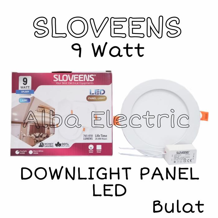 Jual LAMPU Downlight LED 9 Watt Bulat SLOVEENS /Slim Panel LED Inbow 9 ...