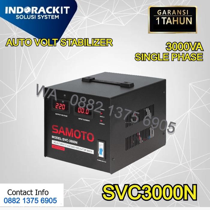 Jual SAMOTO Digital Stabilizer Listrik Single Phase 3000VA Stabiliser ...