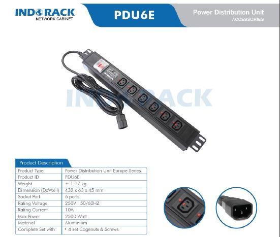 Jual Indorack Pdu 6 Socket Rack Server Colokan Indo / C13-c14 / Multi ...