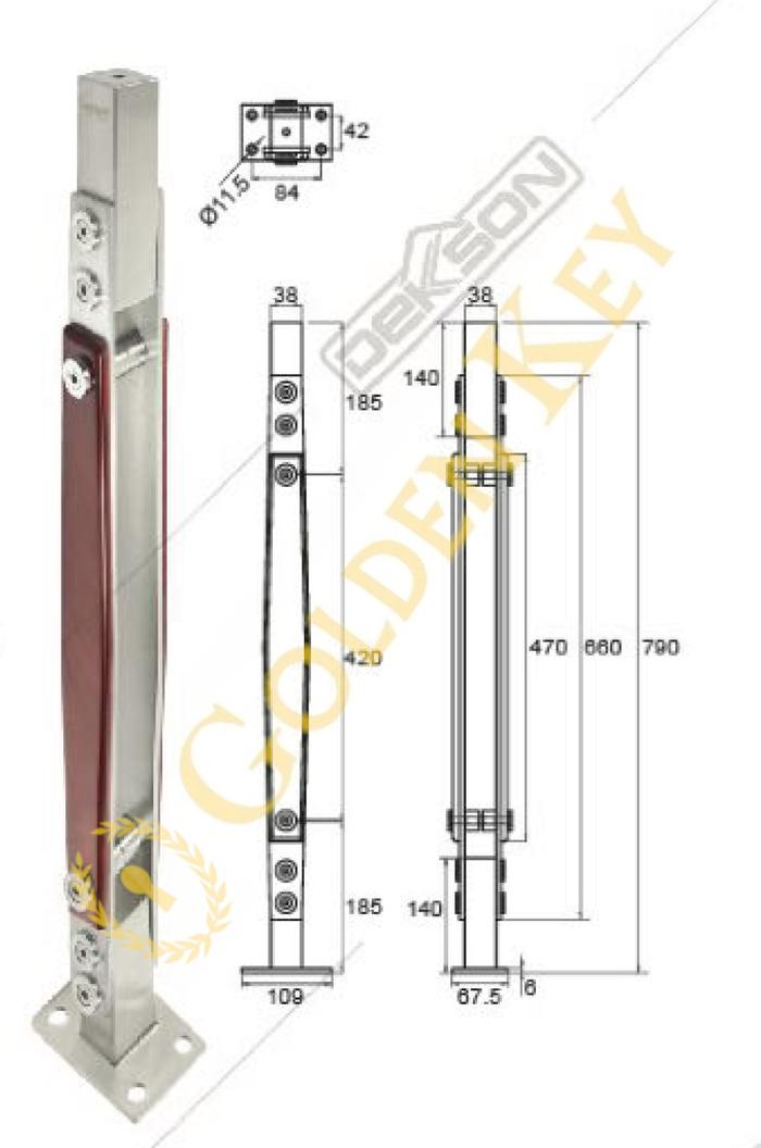 Jual Railing Tangga Kaca Tiang Kotak Kayu Dekkson Dekson SCR 36 830 ...